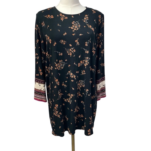 J. Jill | Dresses | J Jill Wearever Collection Floral Tunic Top Boho ...
